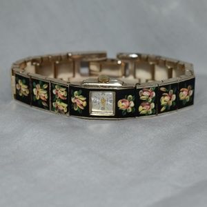 Rivo | Accessories | Vtg Rivo 7 Jewels Alum Hand Painted Floral Watch ...